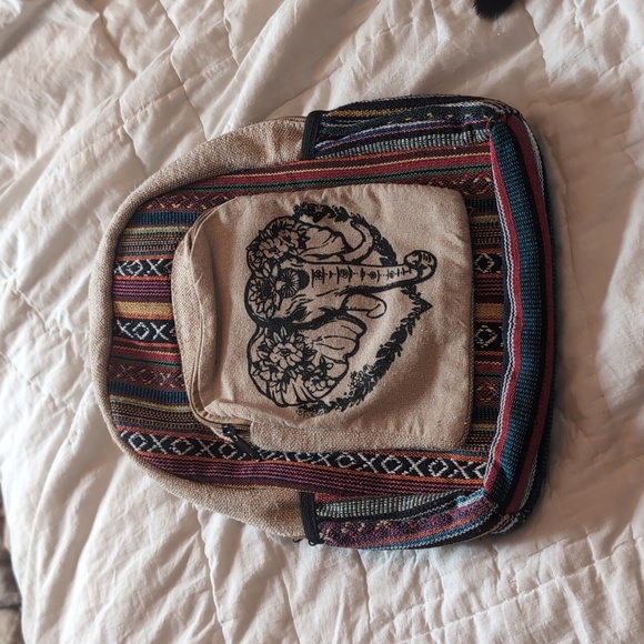 unlabeled | Bags | Nepal Hemp Back Pack Bag With Elephant Hippy Boho ...